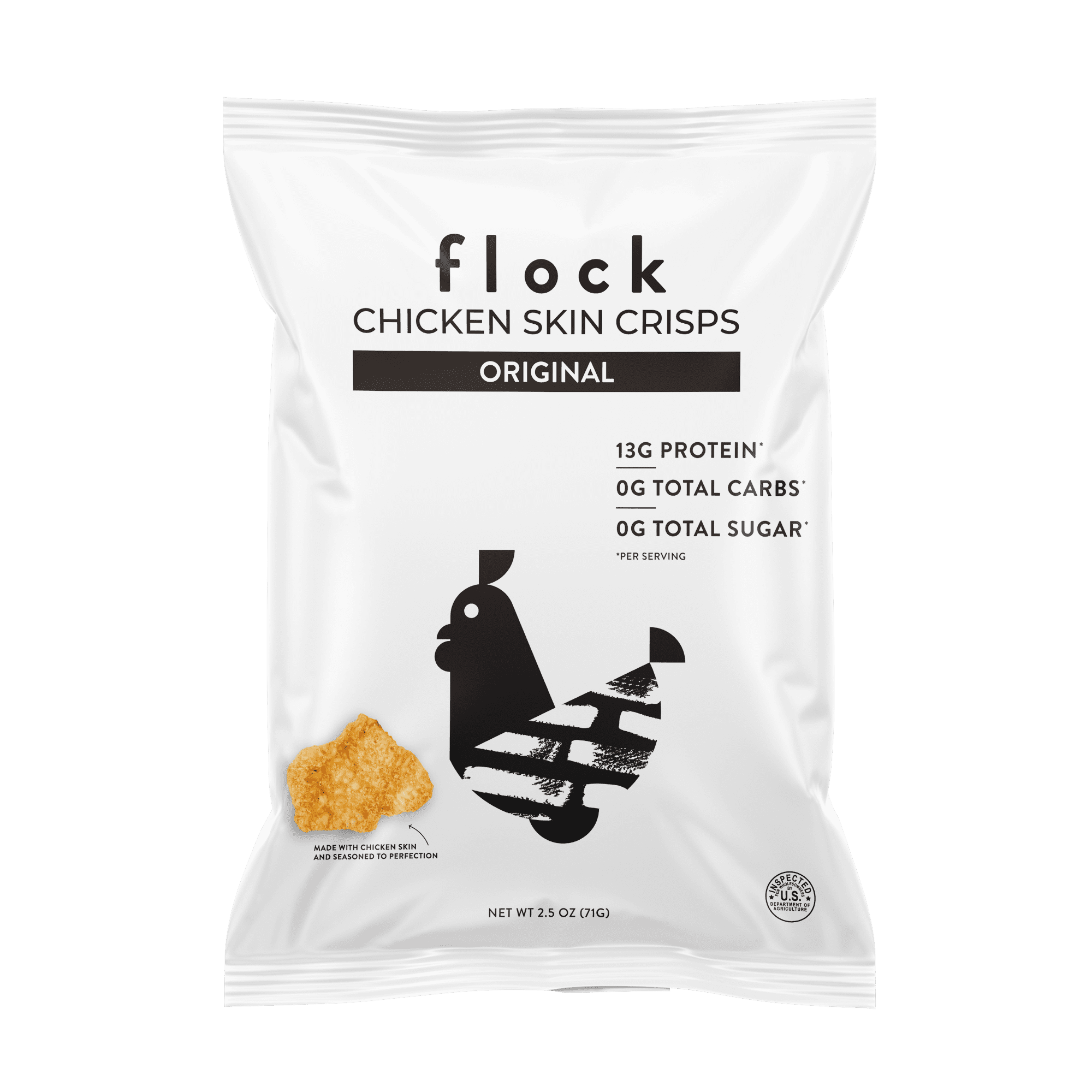 FLOCK Chicken Skin Crisps, 2.5 oz, High Protein, Low Carb, Low Sugar ...