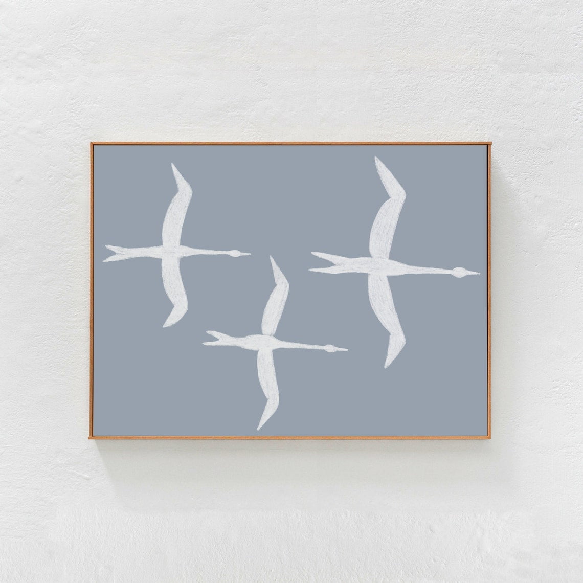 Flock Of Birds: Light Blue Wall Art, Large Able Print Wall Art ...