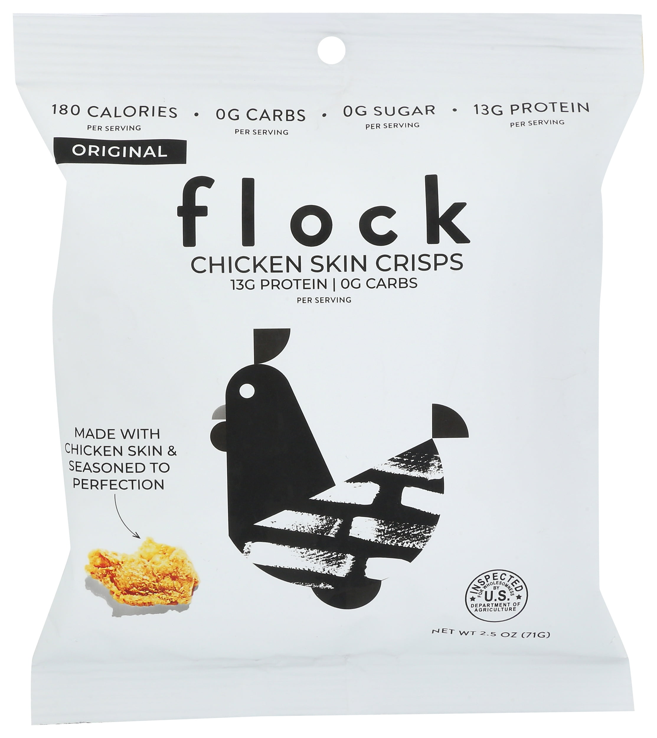 Flock Original Chicken Skin Crispy Chips, 2.5 Ounce, Pack Of 8 ...