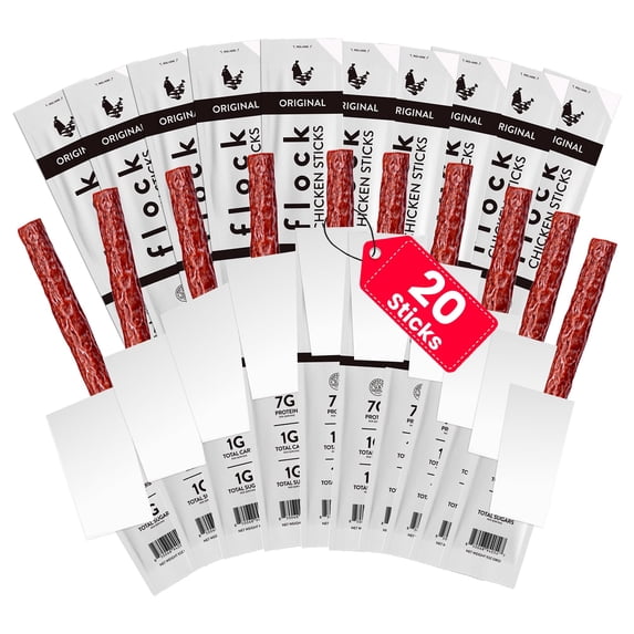 Flock Chicken Meat Sticks 20 Count | GLP-1 Friendly High Protein ...