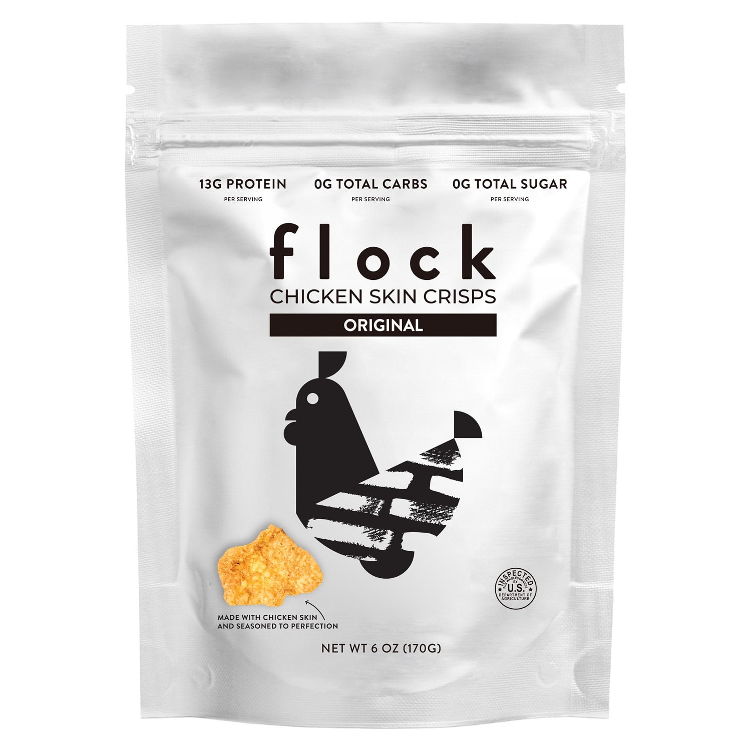 Flock Chicken Skin Crisps, Original, 6 Ounce - Walmart.com