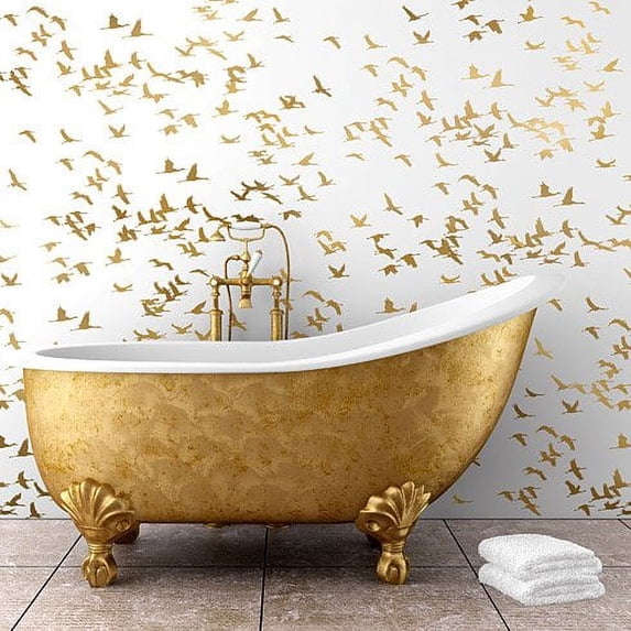 Cutting Edge Stencils Large Flock of Cranes Wall Stencil for Art ...