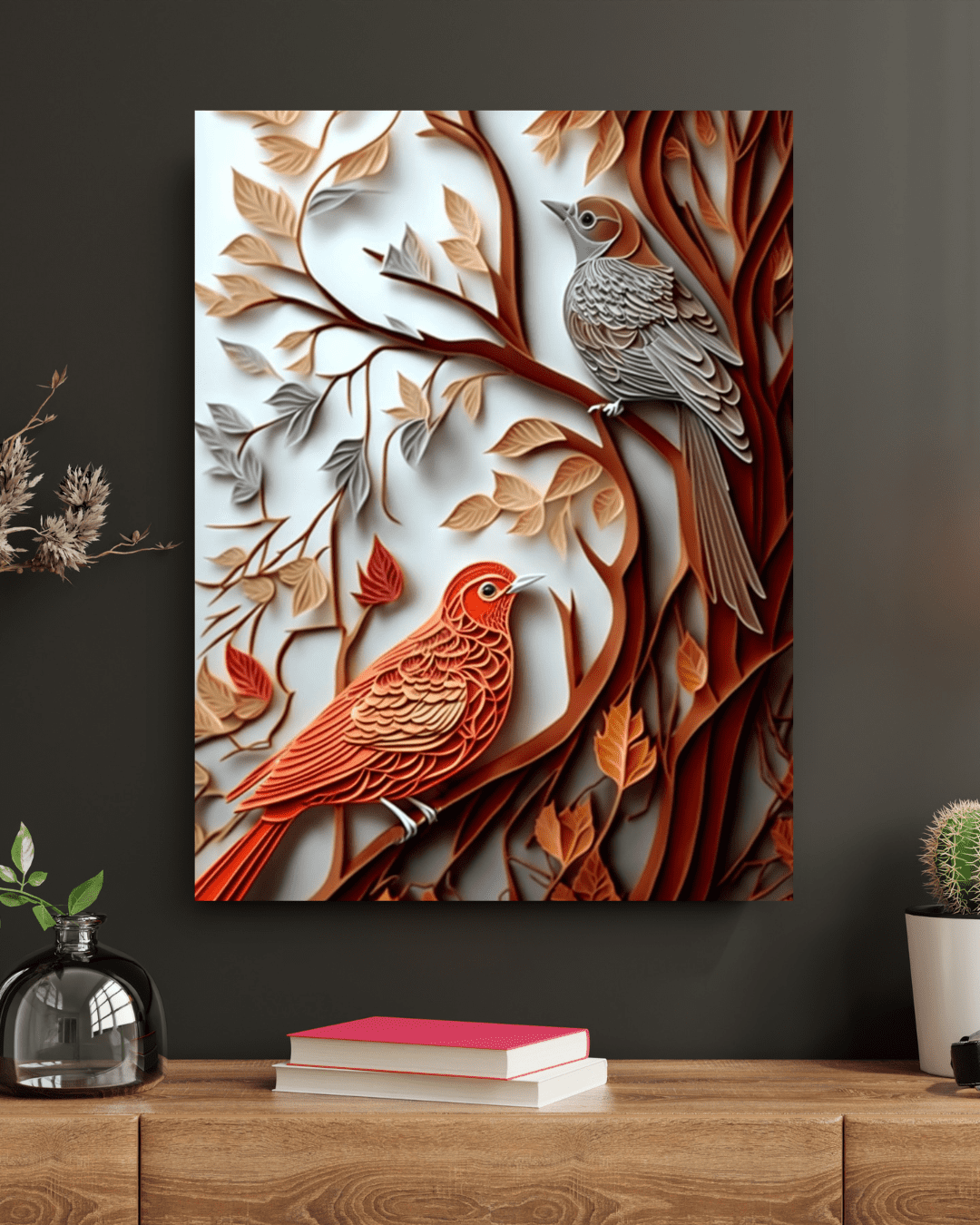 Flock of Finesse - Quilled Birds Canvas Wall Art - Walmart.com