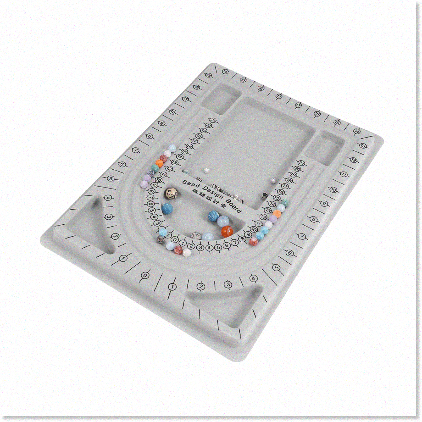 Flocked Bead Board Organizer Tray Kit for Jewelry Making - Pack of 2 ...