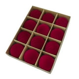 Flocked Christmas Ball Ornaments, Velvet Texture Plastic Hanging Balls ...