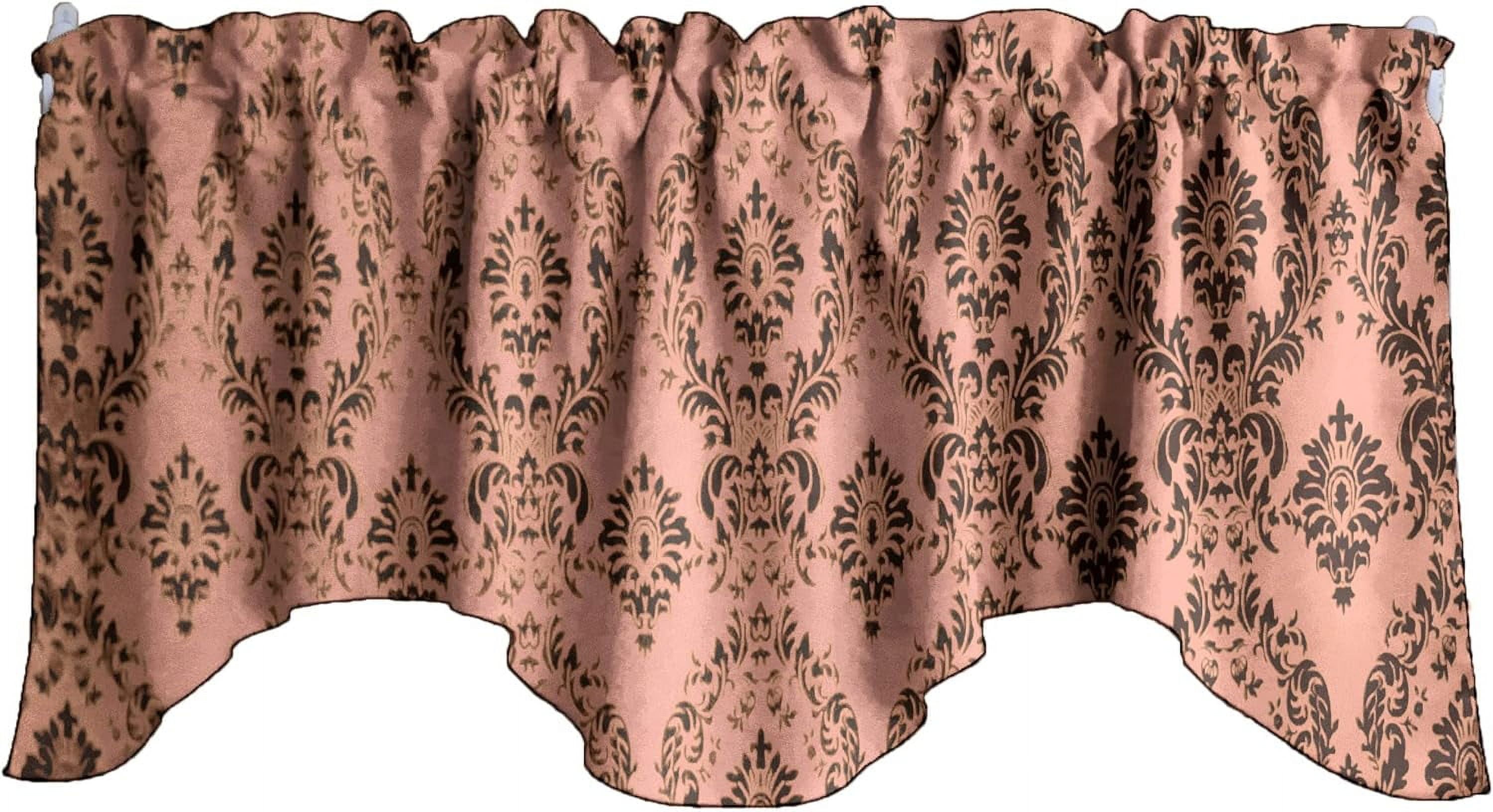 Flocked Damask Scalloped Window Valance Gothic Victorian Home Décor ...