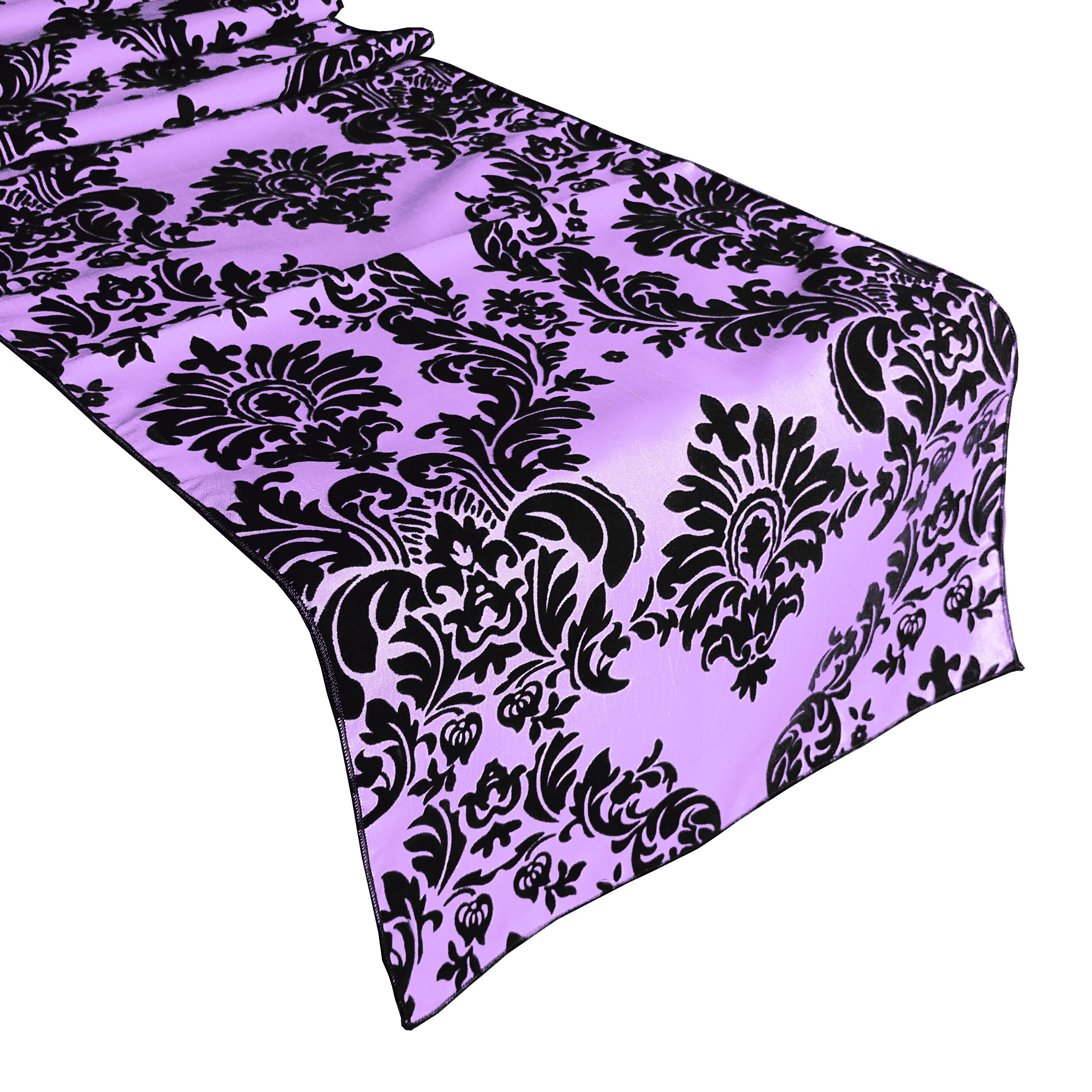 Flocked Damask Table Runner Lavender - Walmart.com