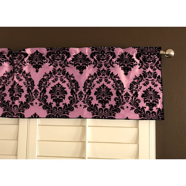 flocking damask taffeta window valance 56 wide pink - Walmart.com