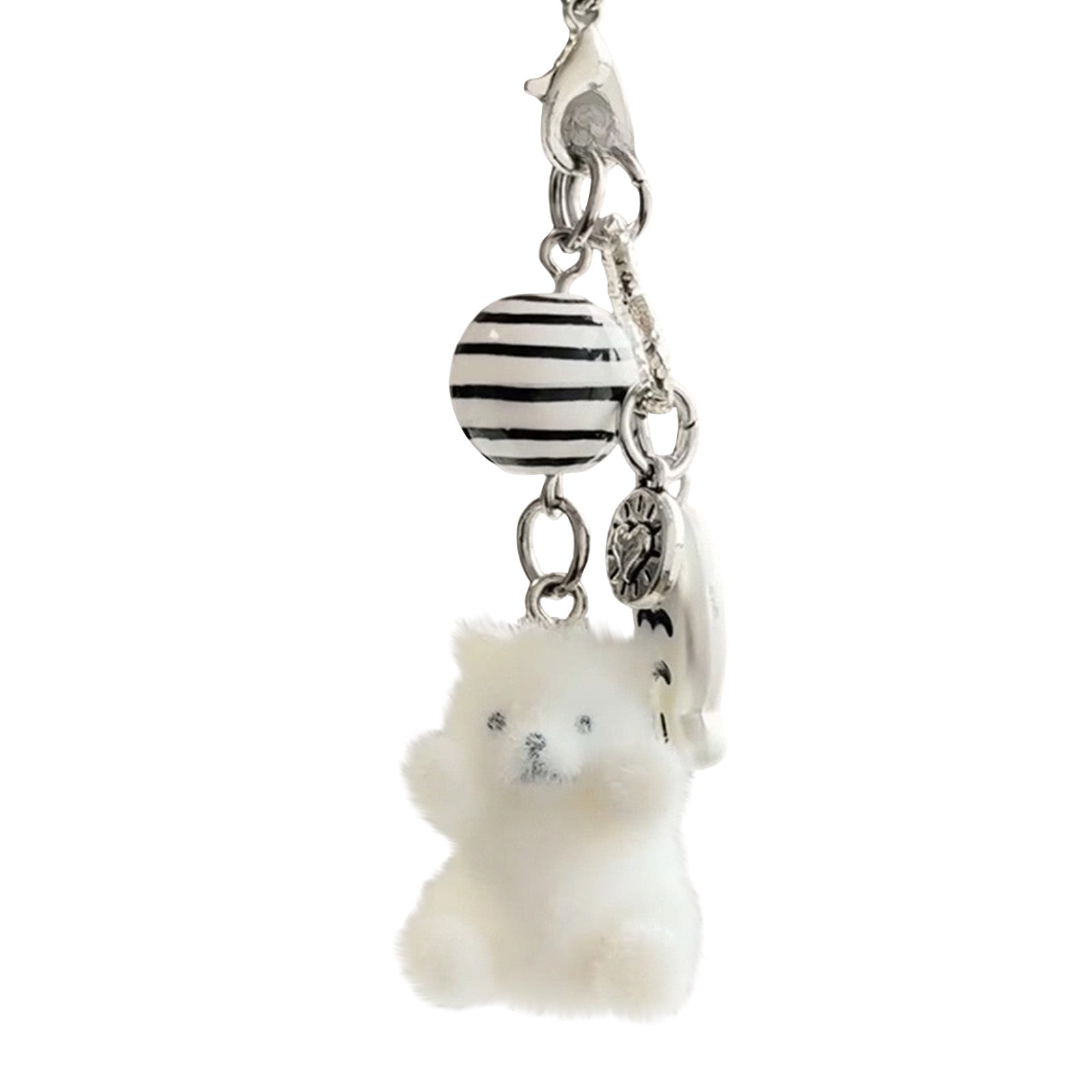 Flocked Dog Animal Charm Keychain, Soft Dog Plush Animal Pendant for ...