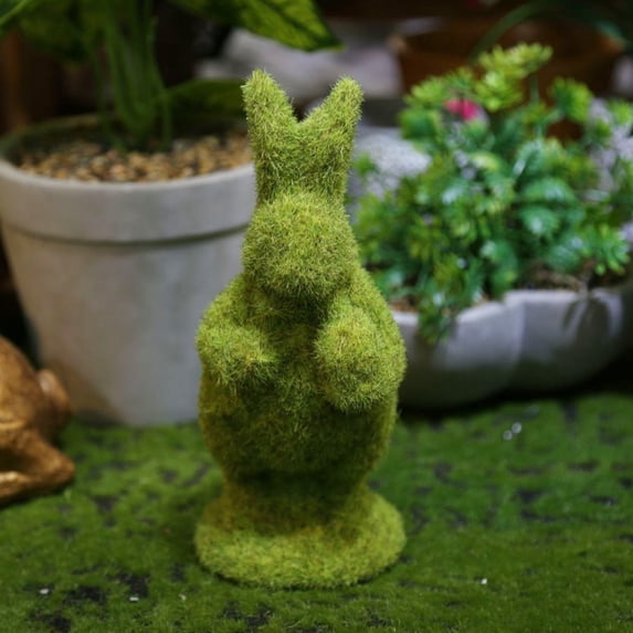 Flocked Easter Bunny Planter Pot Cute Bunny Flower Pot Decorative Resin ...