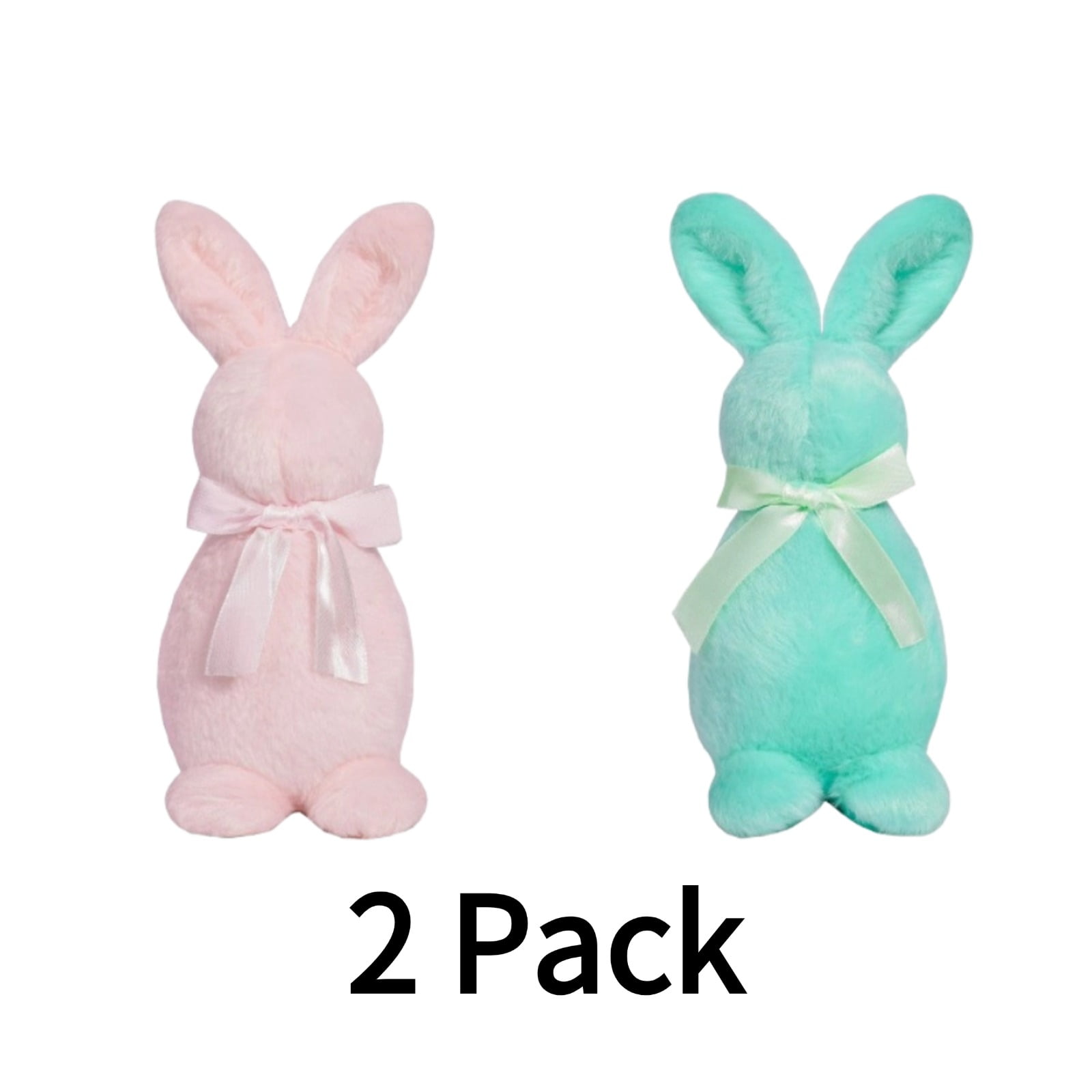 Flocked Easter Bunny with Bow-Tie Easter Table Flocked Bunny 2 Pack 7 ...