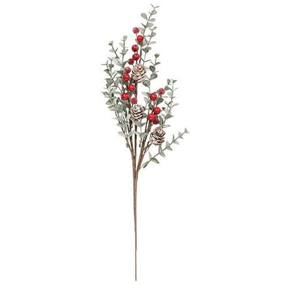 Flocked Eucalyptus & Red Sugar Berry Pick - Walmart.com