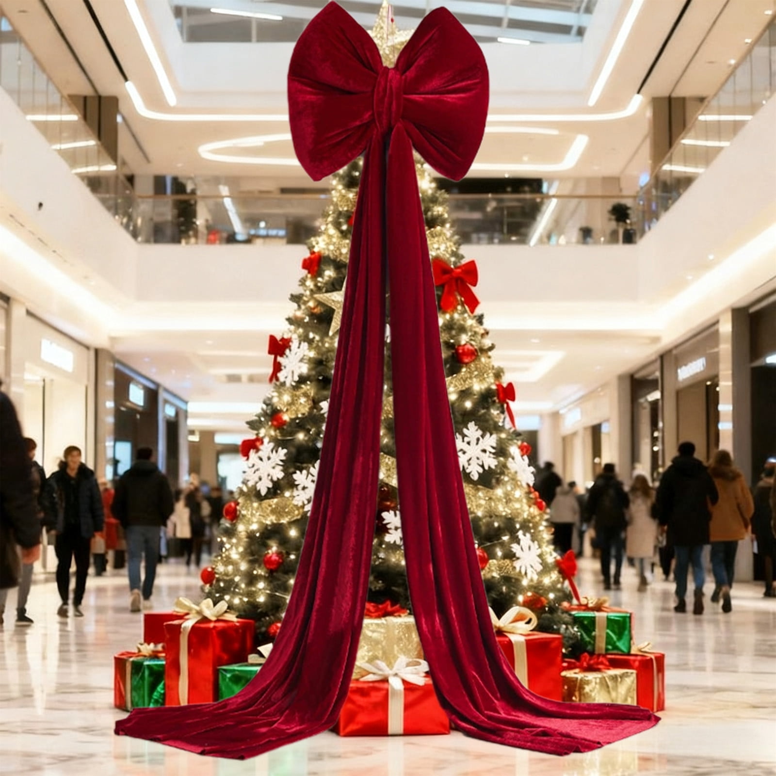 Flocked Fabric Red Bow Atmospheres Hanging Decorations For Valentine's ...