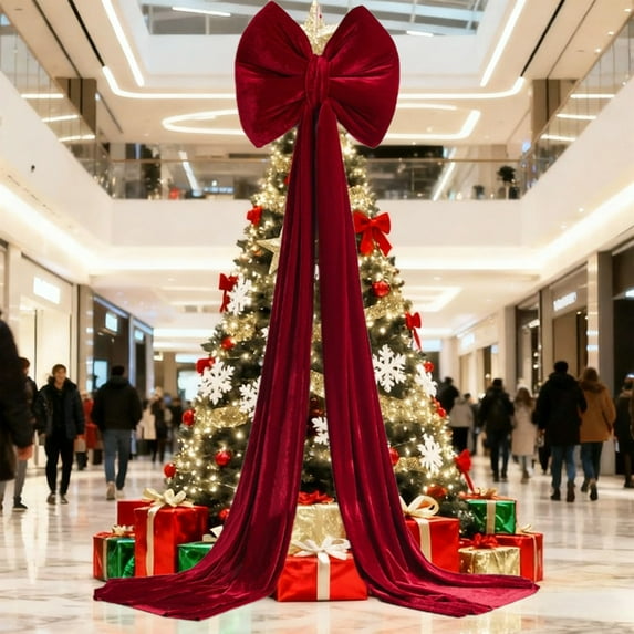 Flocked Fabric Red Bow Atmospheres Hanging Decorations For Valentine's ...