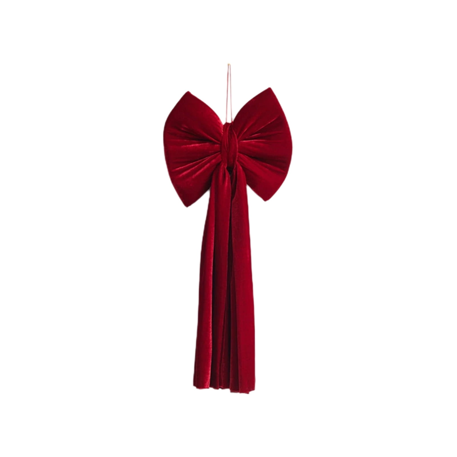 Flocked Fabric Red Bow Hanging Decorations for Festive Scene ...
