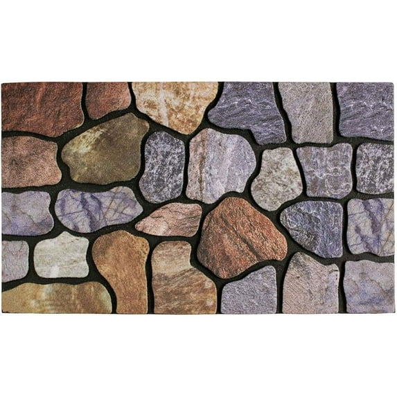 Flocked Mat Welcome Door Mats Outdoor Heavy Duty with Stone Pattern ...