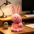 Flocked Mother & Baby Rabbit Figurine, Cute Bunny Statue for Nursery ...
