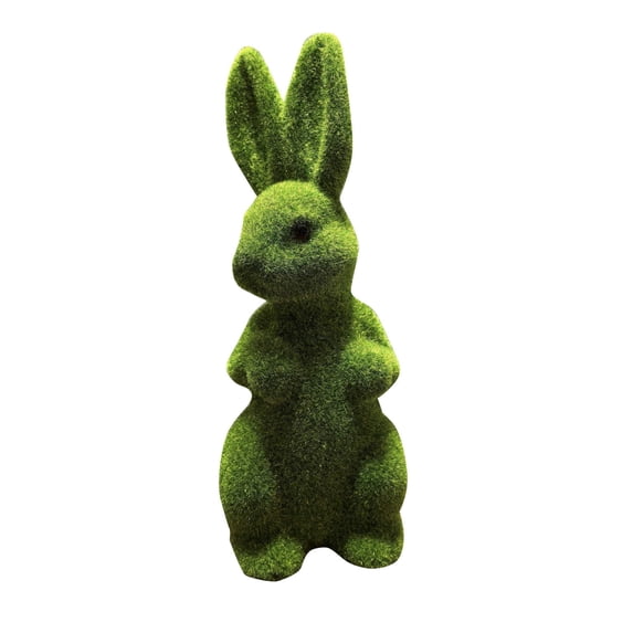 Flocked Rabbit Figurine With Lifelike Appearance, Durable Plastic ...