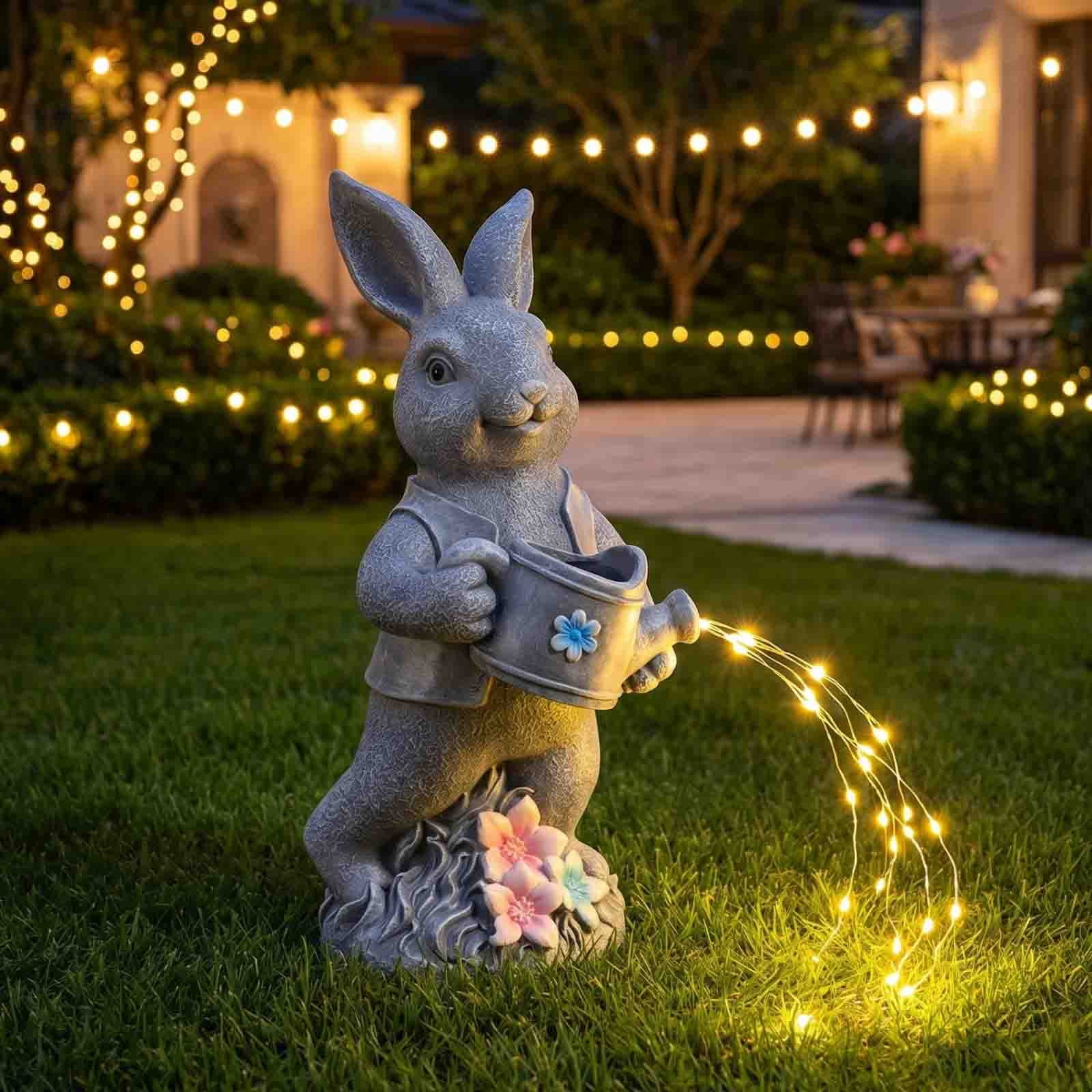 Flocked Solar Elephant Garden Light - Resin Outdoor Animal ornament ...