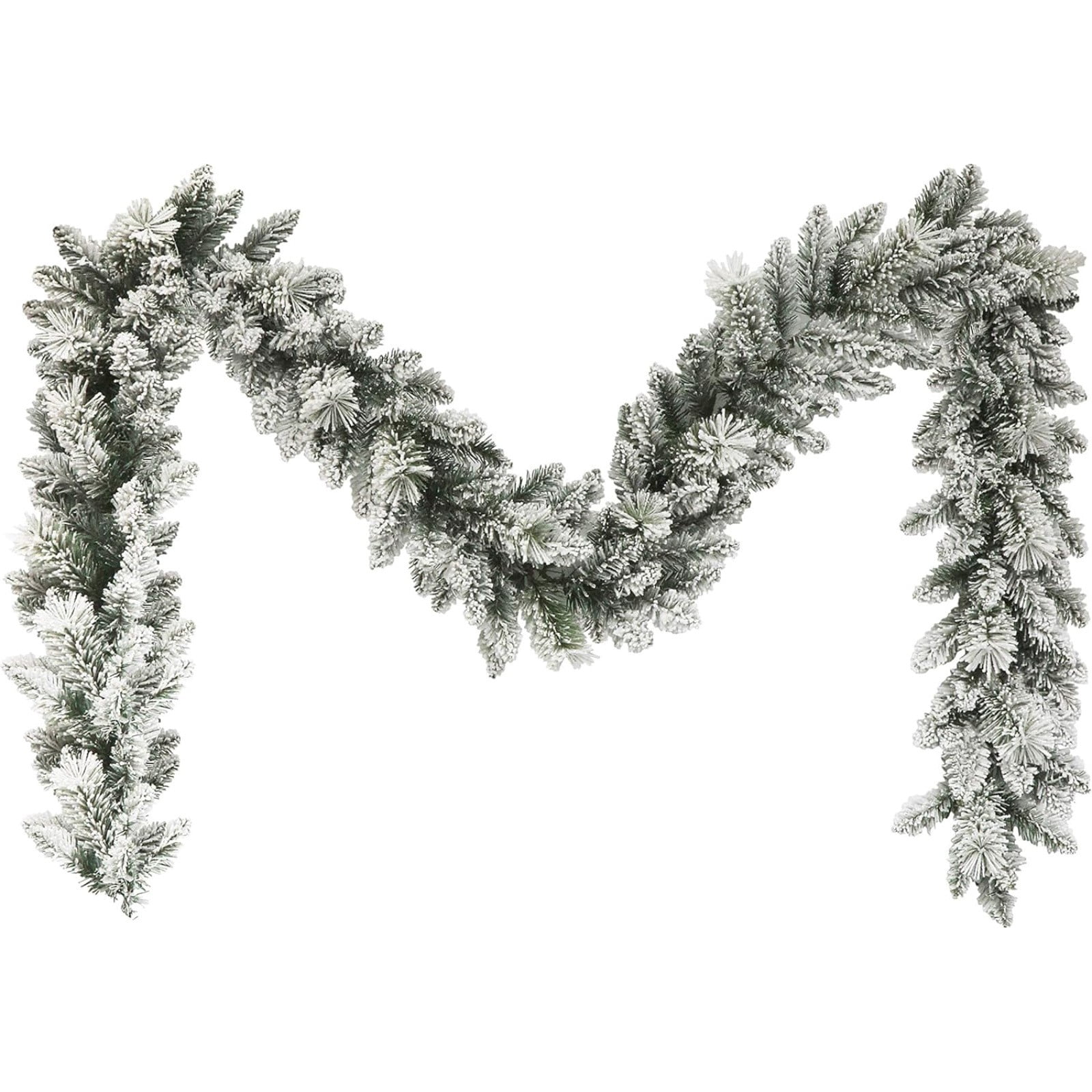 Flocked Spruce Garland, Ongmies Christmas Flocked Artificial Garland ...