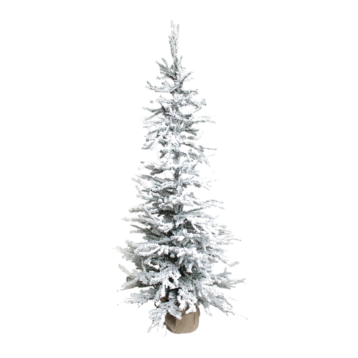 Flocked Tree With Burlap Base 100 Clear Bright Lights 48"H Pvc, Metal ...