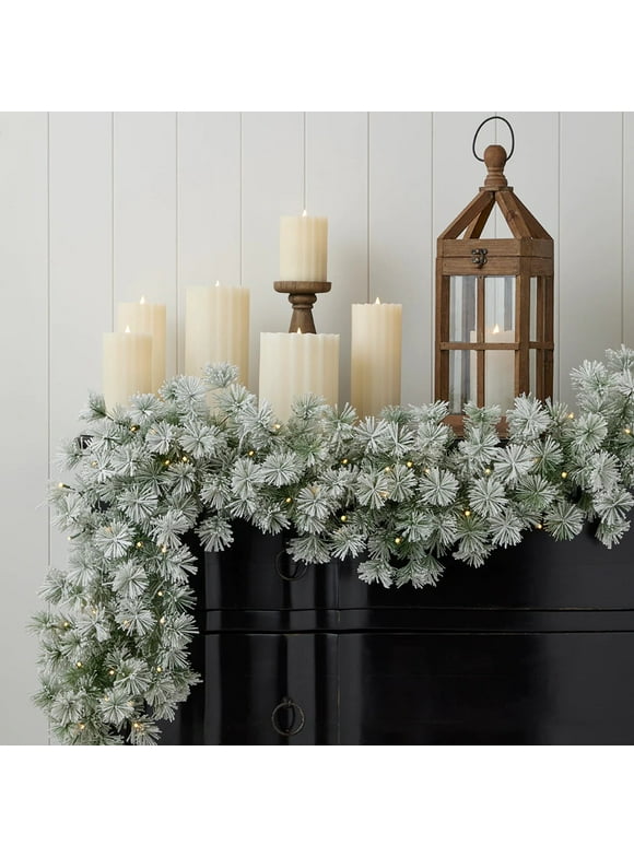 Flocked Christmas Garlands - Walmart.com