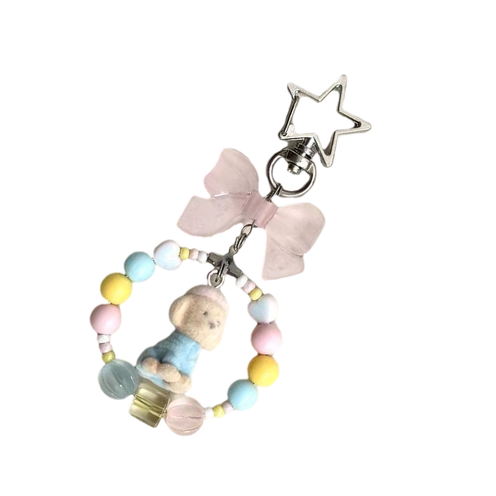Flocking Dog Bead Pendant Keychain Fashionable Keyring Trendy Camera ...