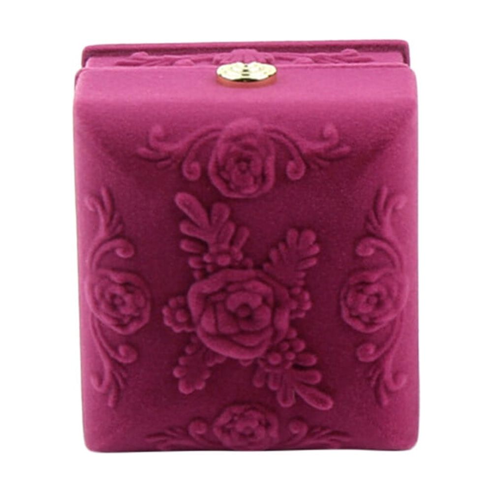 Flocking Jewelry Box Embossed Rose Delicate Pendant Organizer Jewel ...