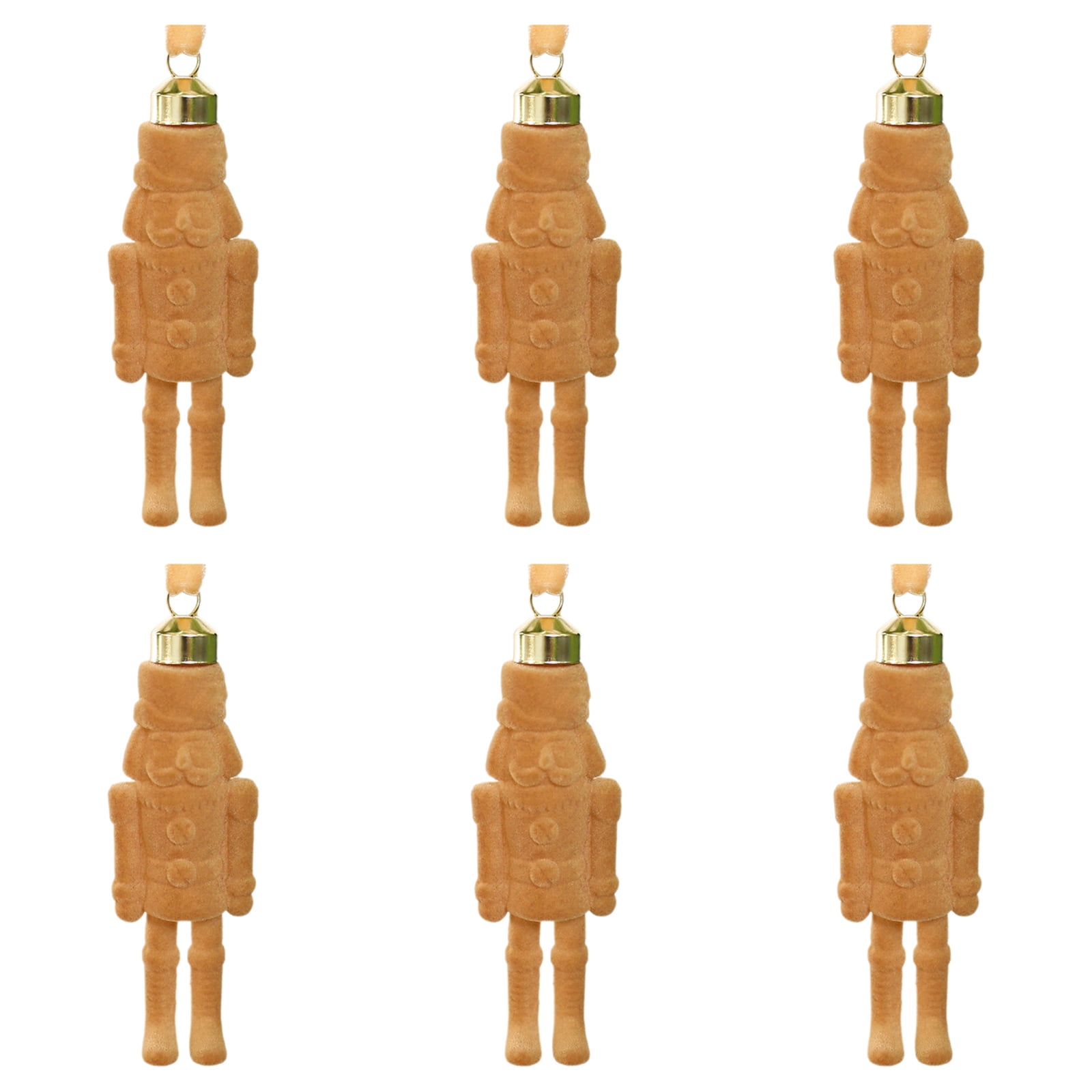 Flocking Nutcrackers Christmas Tree Ornament Plastic Fabric Decorations ...