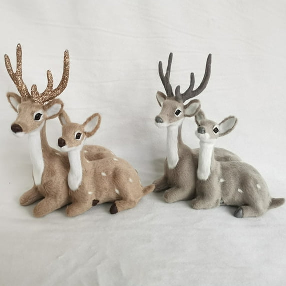 Flocking Realistic Deer Statue PE Compact Delicate Deer Figurine Office ...