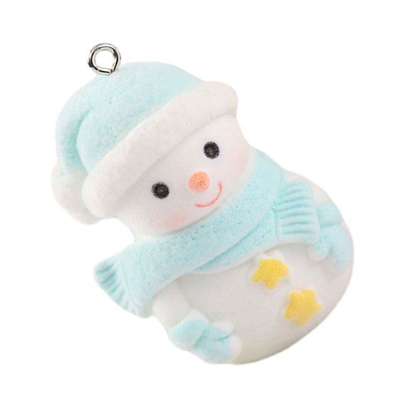 Flocking Snowman Pendant Versatile Accessory Handcrafted Jewelry ...