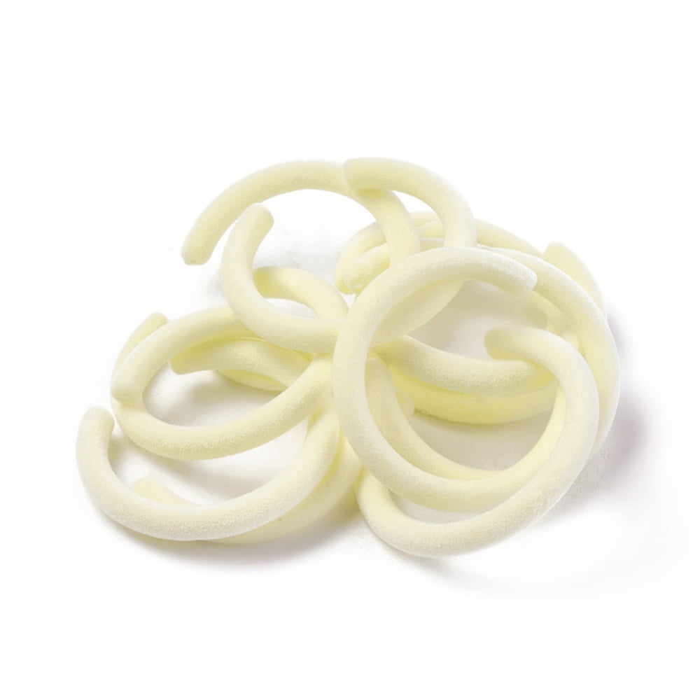 Flocky Acrylic Beads Letter C Shape Creamy White 56x53.8x6.7mm Hole: 1 ...