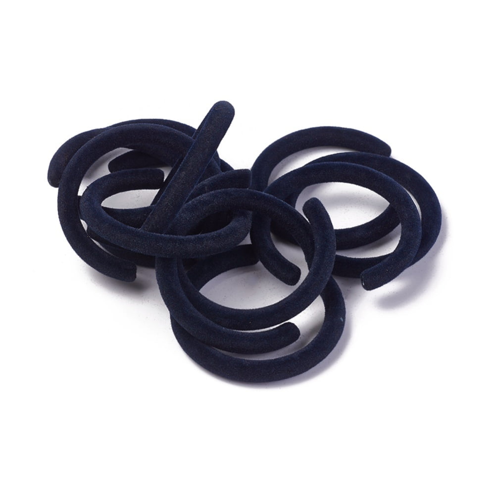 Flocky Acrylic Beads Letter C Shape Prussian Blue 56x53.8x6.7mm Hole: 1 ...