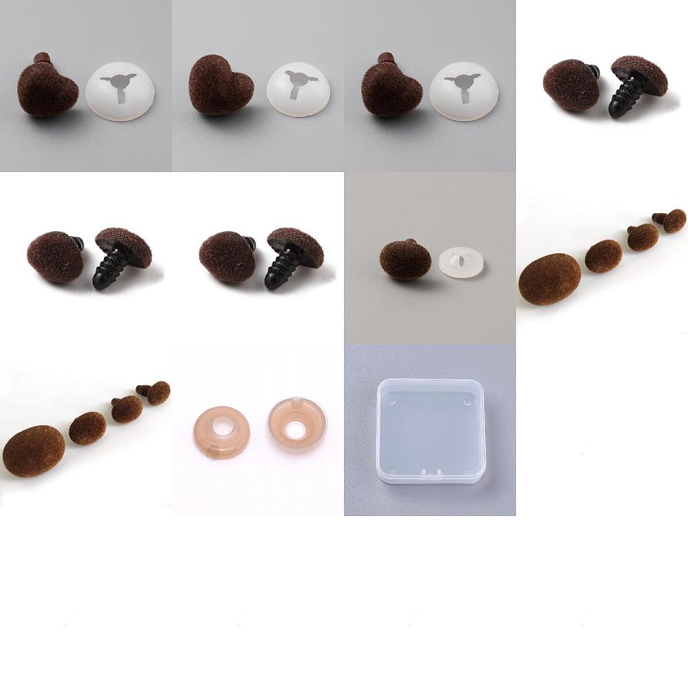 Flocky & Plastic Safety Craft Noses with Spacer for DIY Doll Toys ...