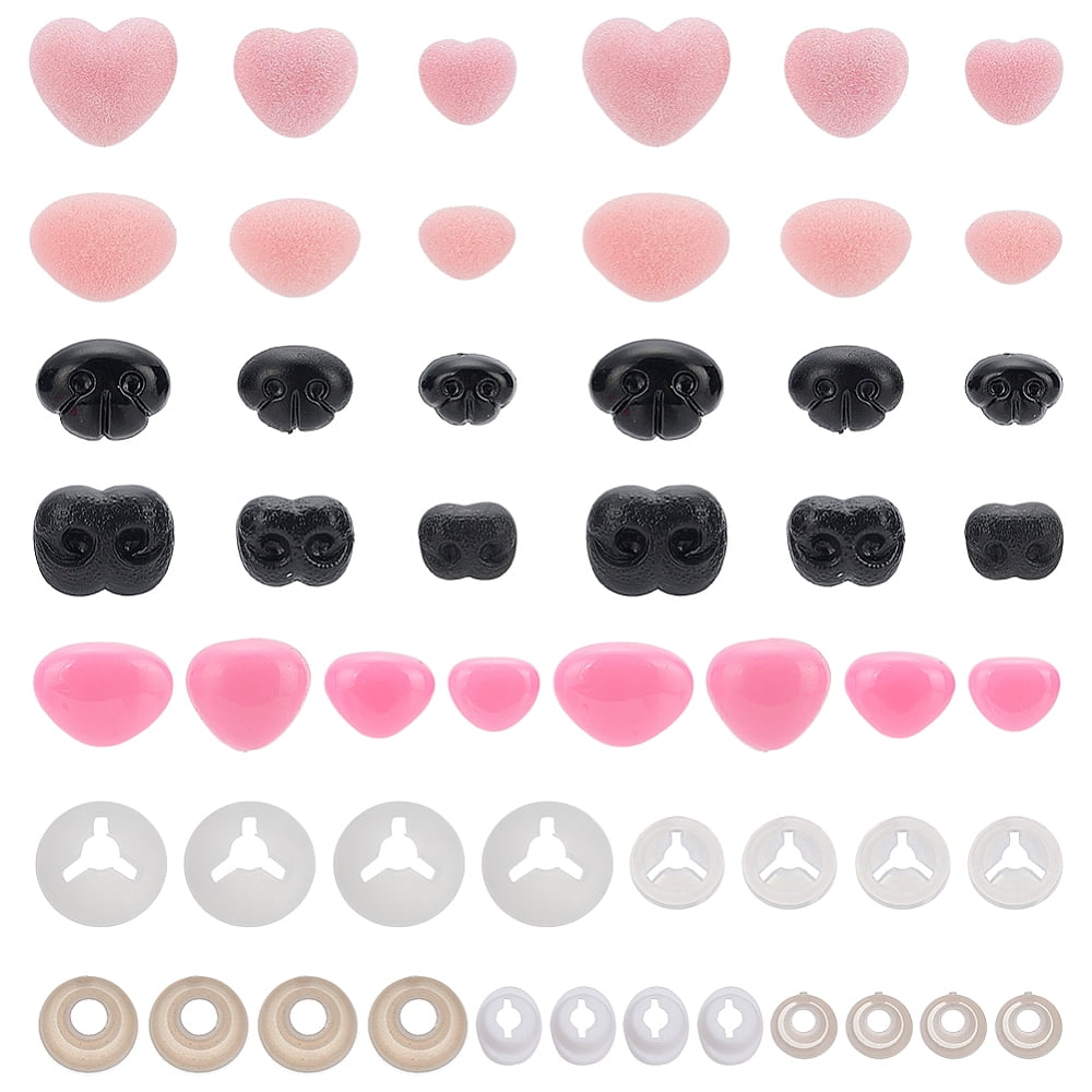 Flocky & Plastic Safety Craft Noses with Spacer for DIY Doll Toys ...