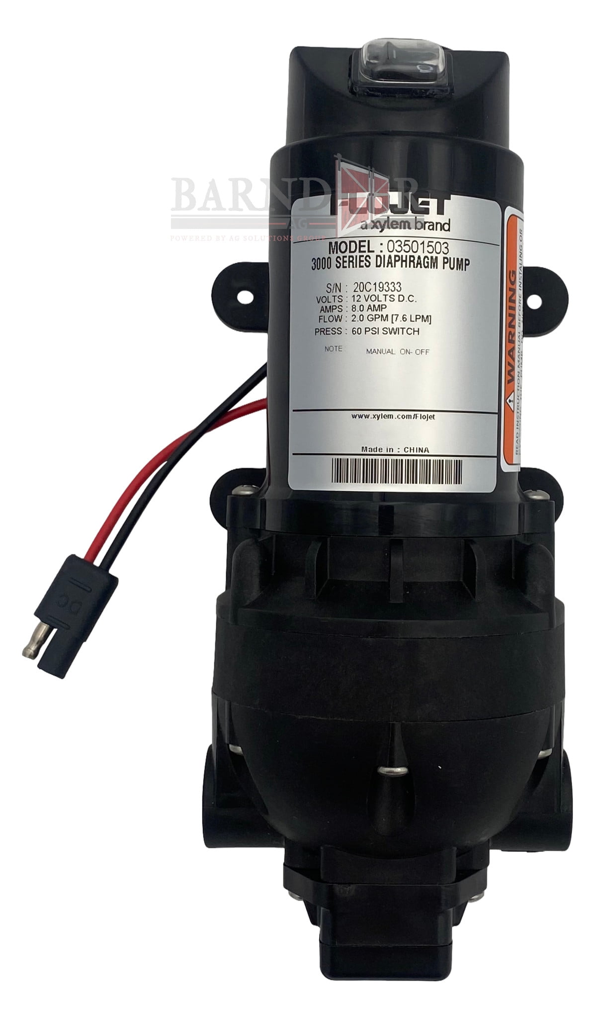Flojet Triplex Sprayer Pump, 12V, 3/8 NPT, 2 GPM | 03501503A - Walmart.com