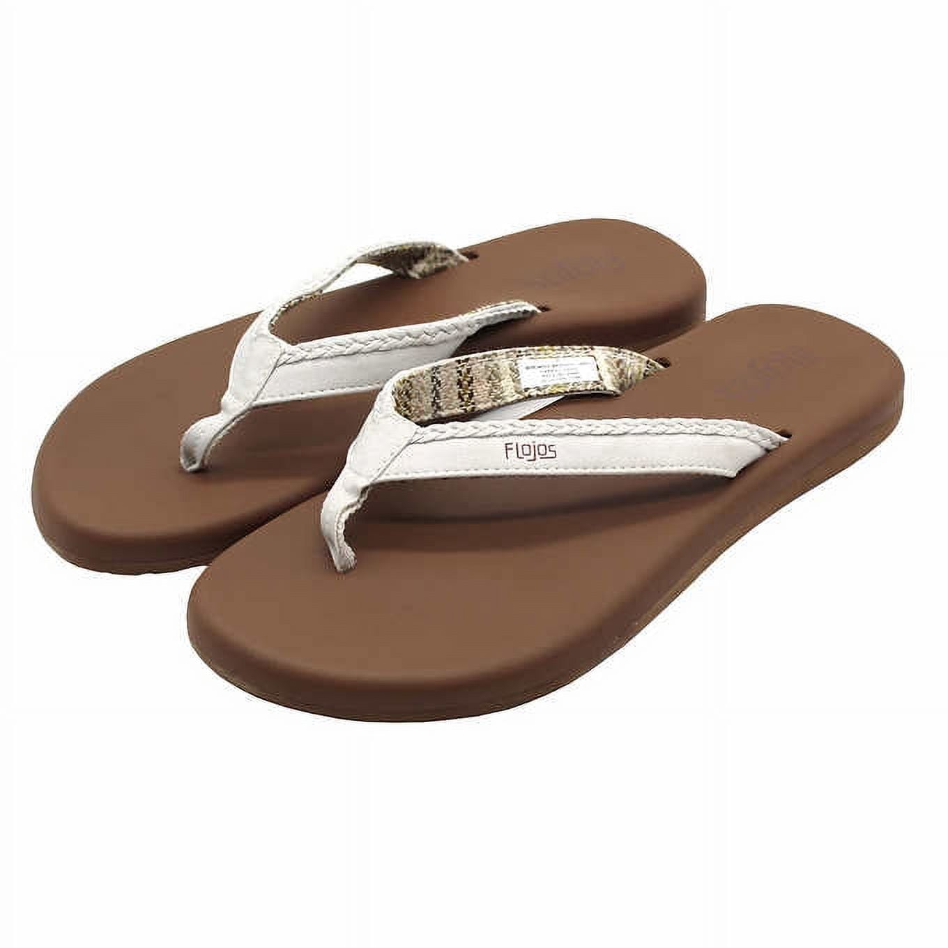 Flojos Womens Memory Foam Margo Flip-Flop in Ivory/Tan - Walmart.com