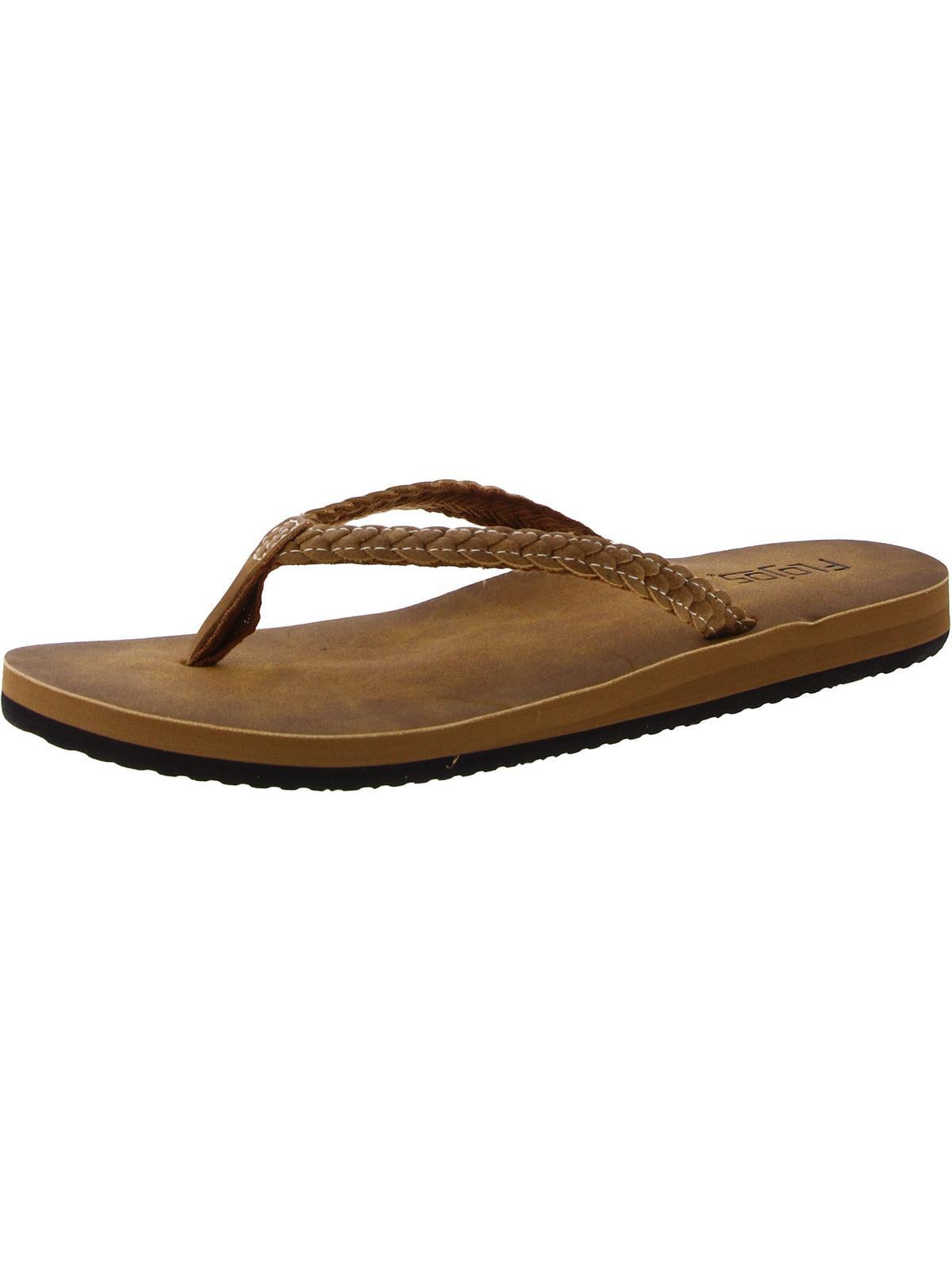 Flojos Womens Sky Faux Leather Slip On Thong Sandals - Walmart.com