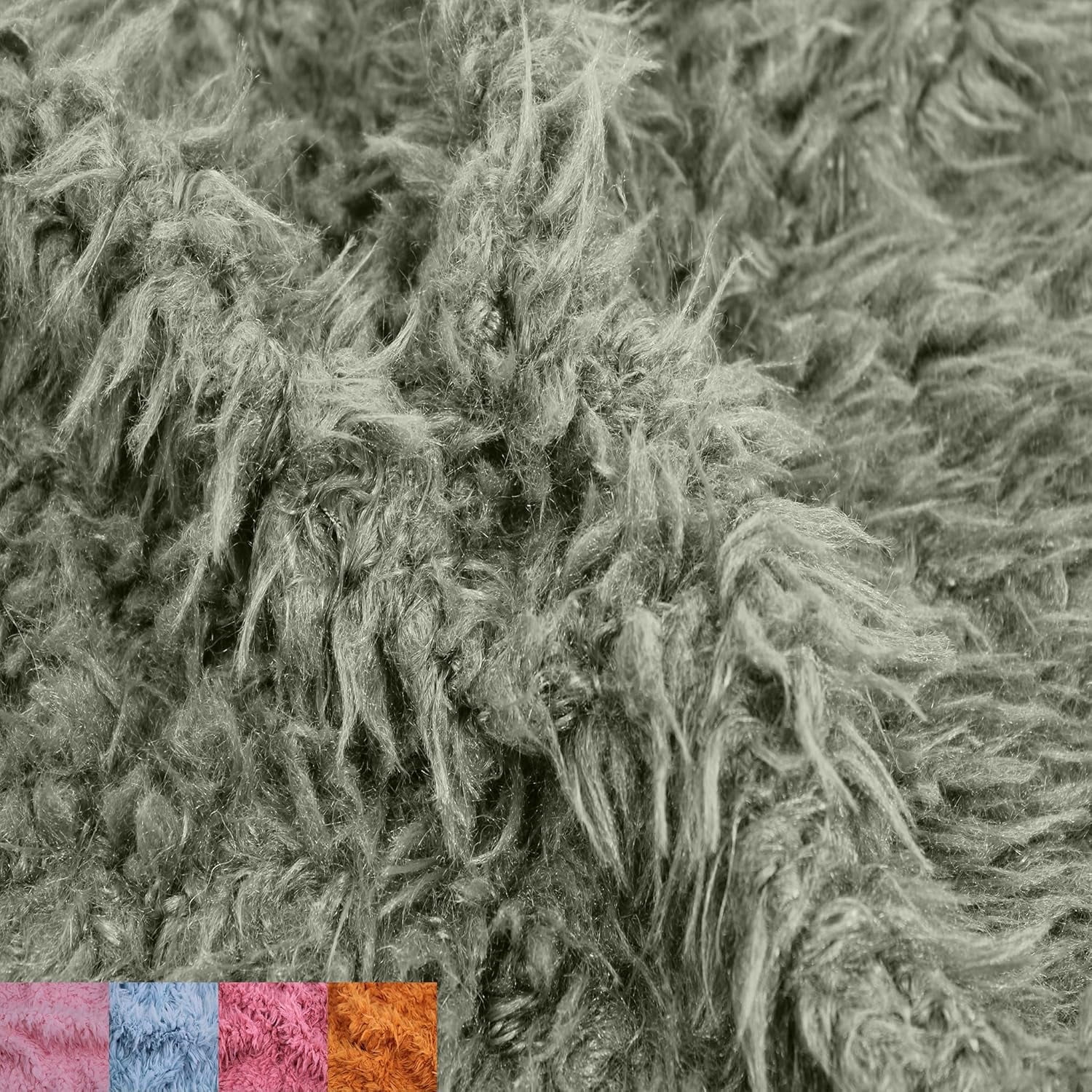 Flokati Curly Faux Fur-Fabric by The Yard-Fluffy, Shaggy Mohair-for ...
