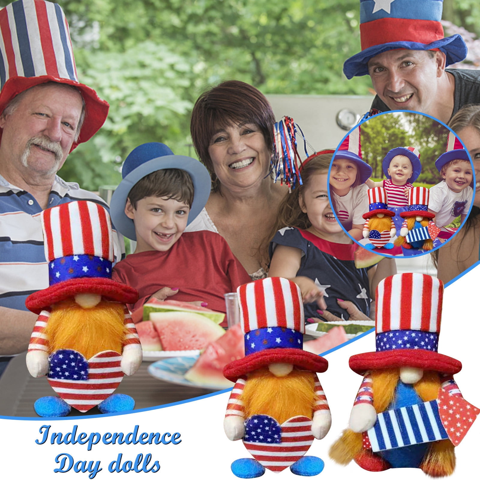 Floleo 4Th Of July Gnome Independence Day Hanging Ornaments Set ...