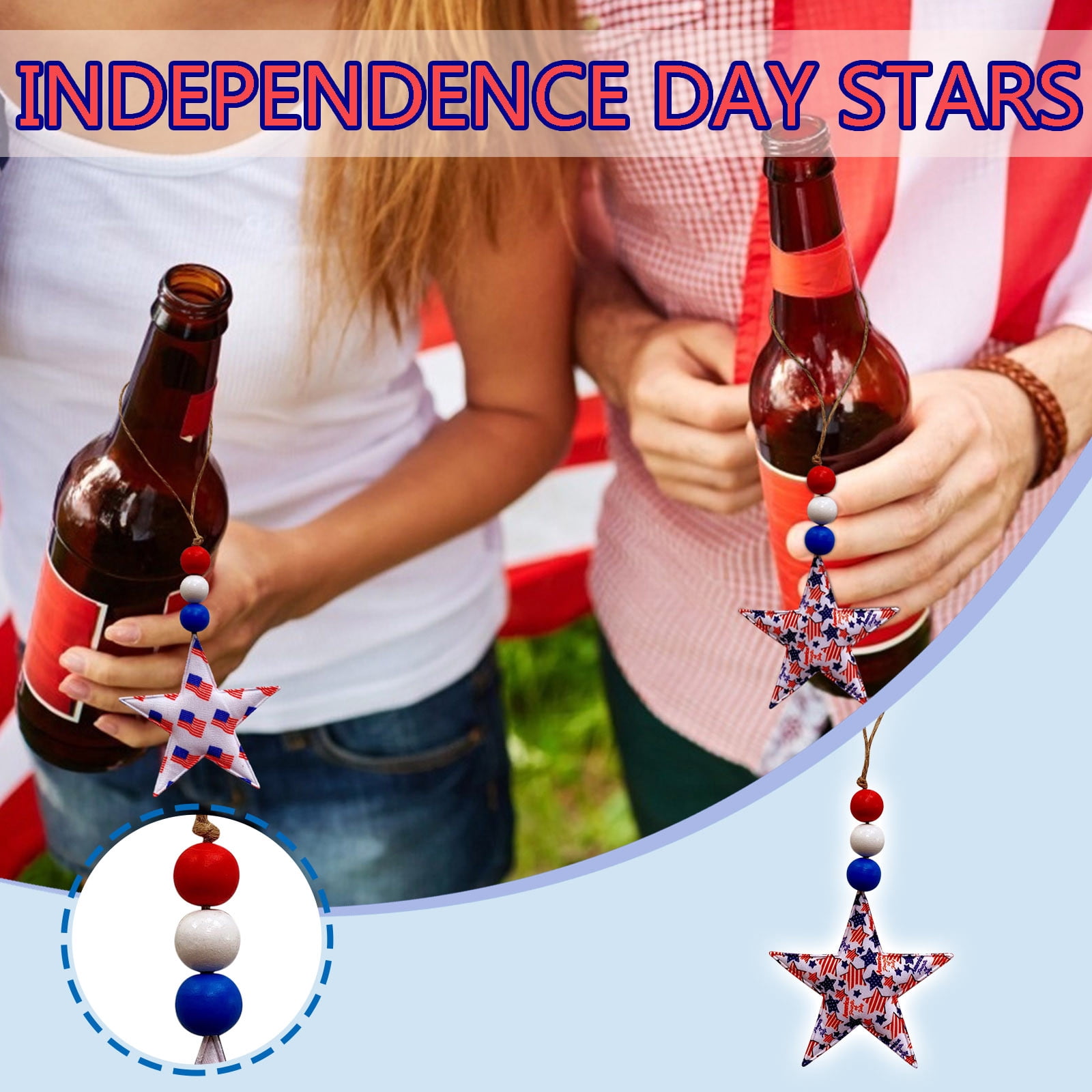 Floleo 4Th Of July Patriotic Hanging Star Ornament Stars Independence ...