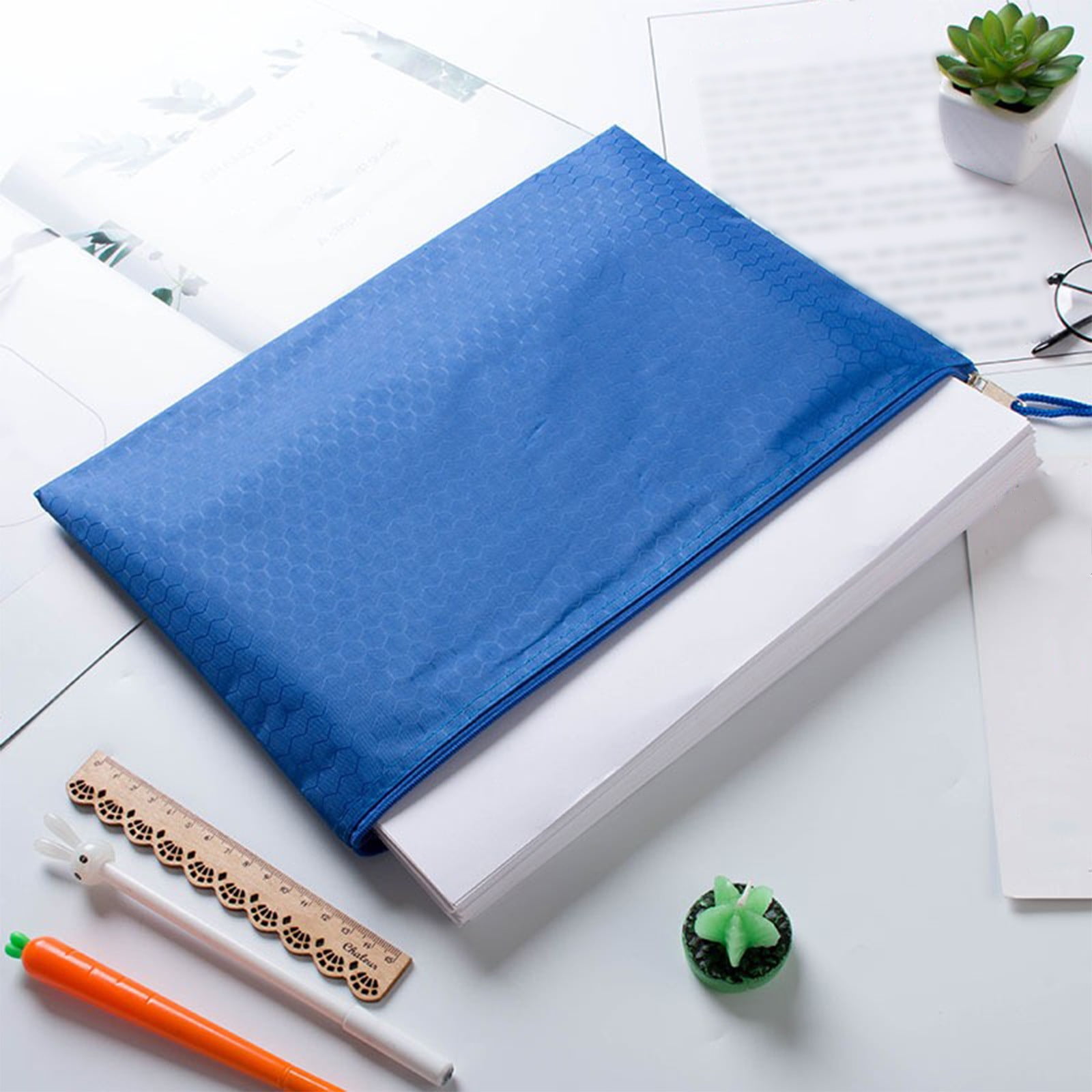 Floleo A4 Waterproof Zipper File Bags Football Pattern Office Document ...