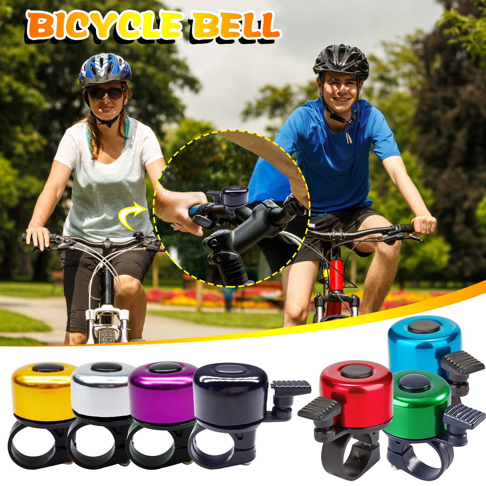 Floleo Aluminum Alloy Bike Handle Bar Bell One Touch Loud Crisp Bicycle ...