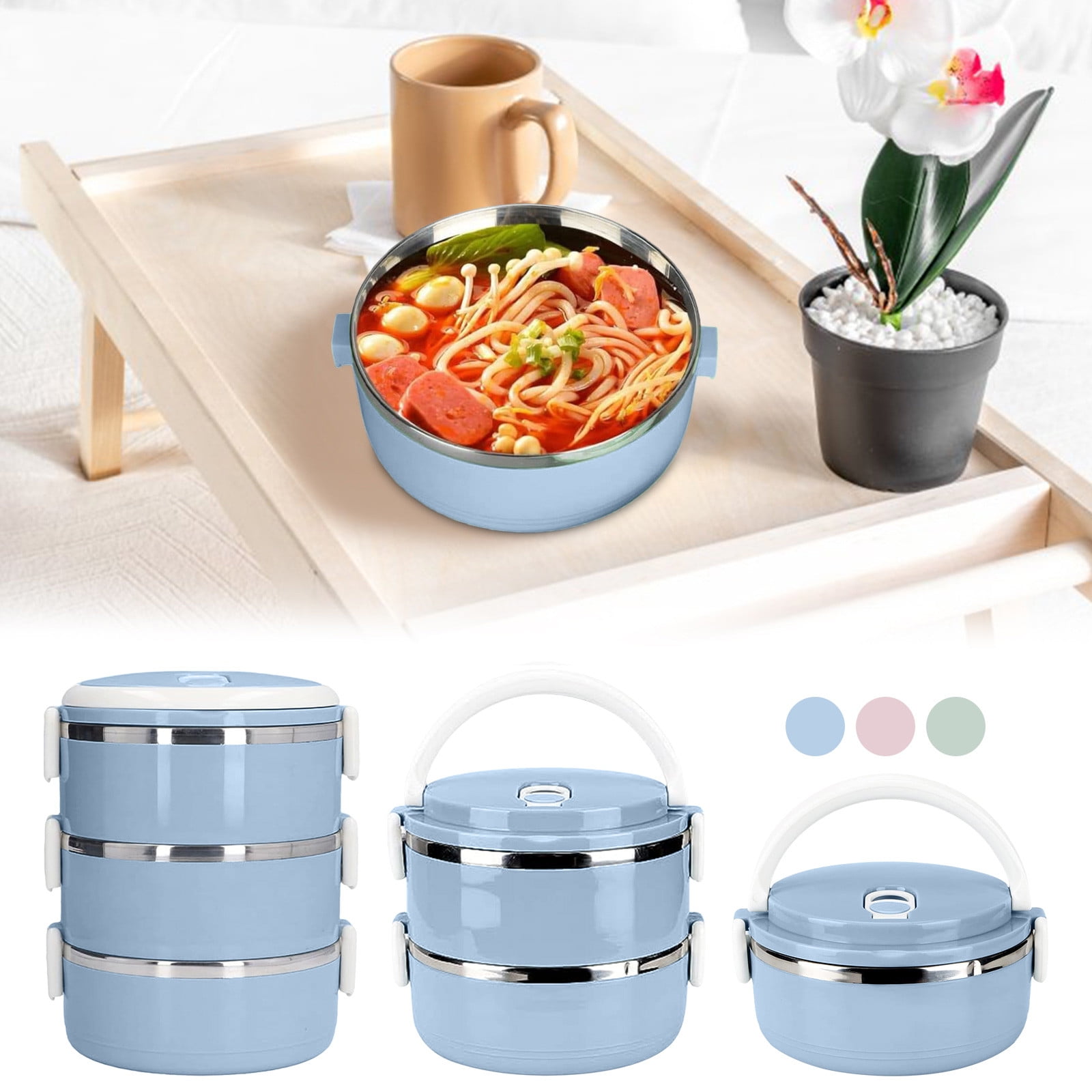 Floleo Bento Box 304 Stainless Steel Lunch Box Stackable Leak-Proof ...