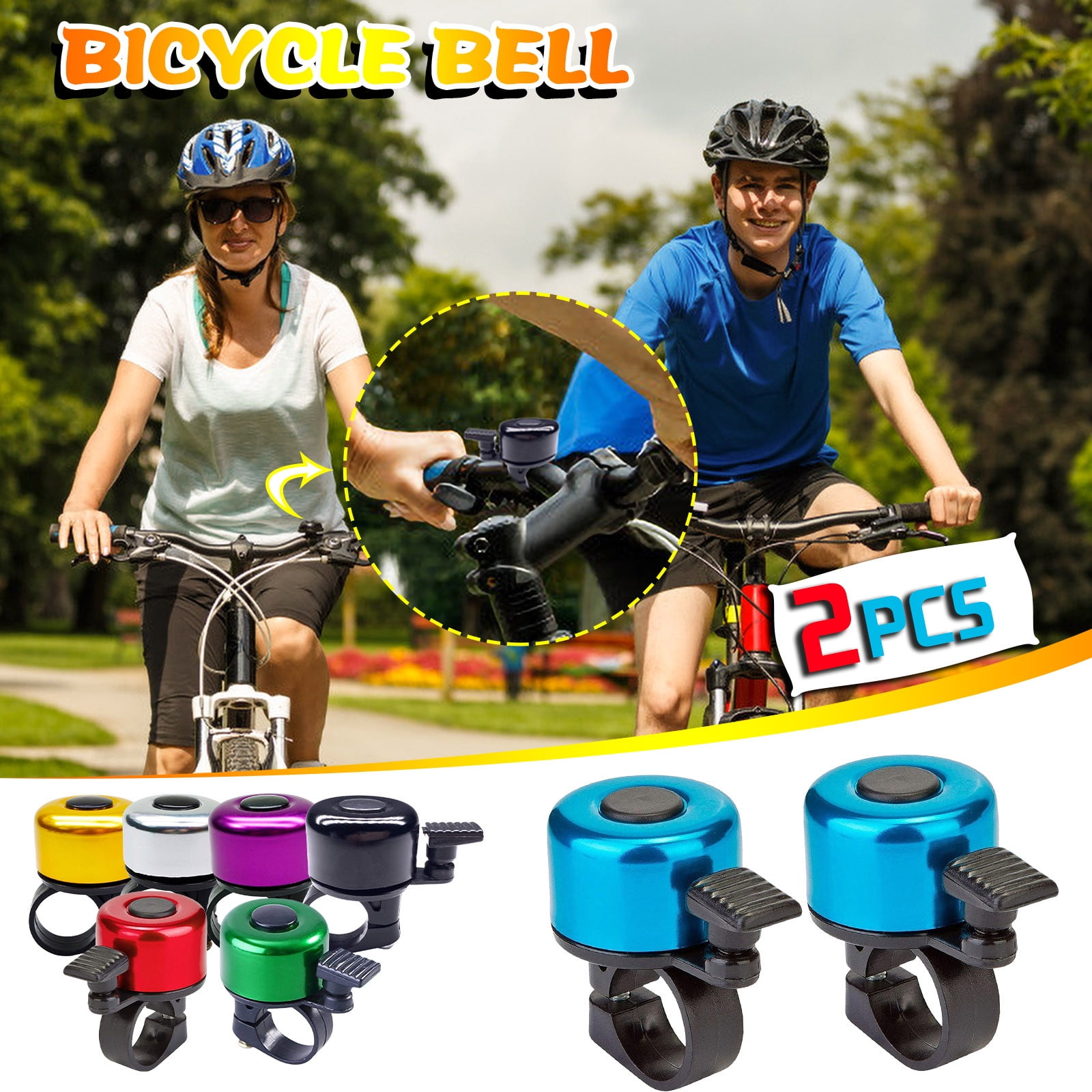 Floleo Bike Bell 2 Pack With Loud Melodious Sound Classic Mini Bicycle Bell For Kids Adults Bike ...