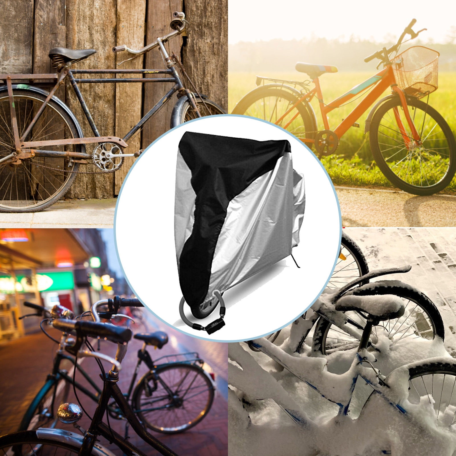 Floleo Bike Covers, Outdoor Waterproof Bicycle Covers With Lock Hole ...