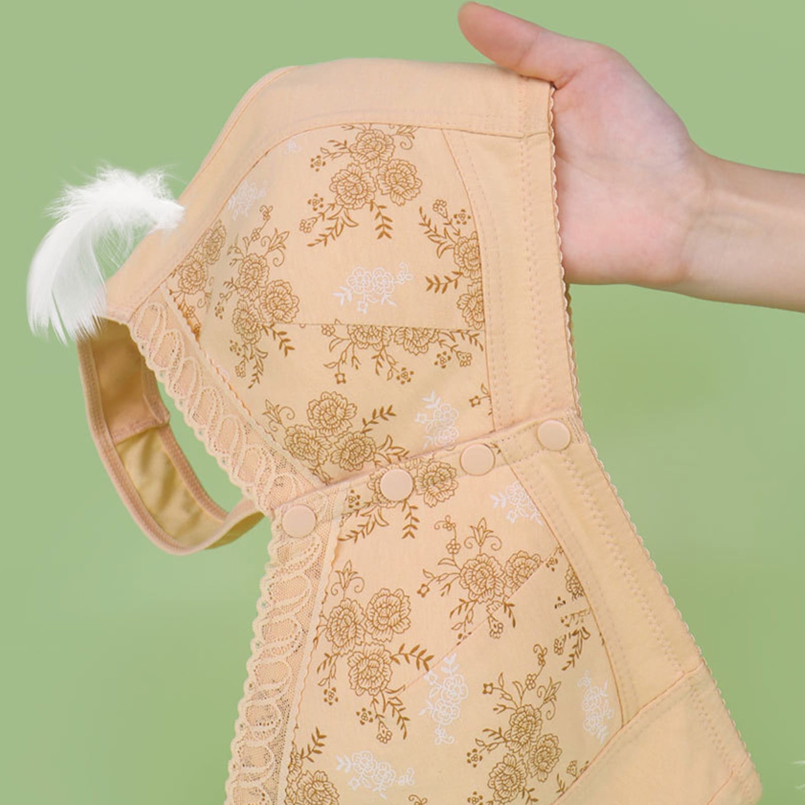 Floleo Bras Clearance Front Button No Rims Extra-Elastic Wirefree Plus ...