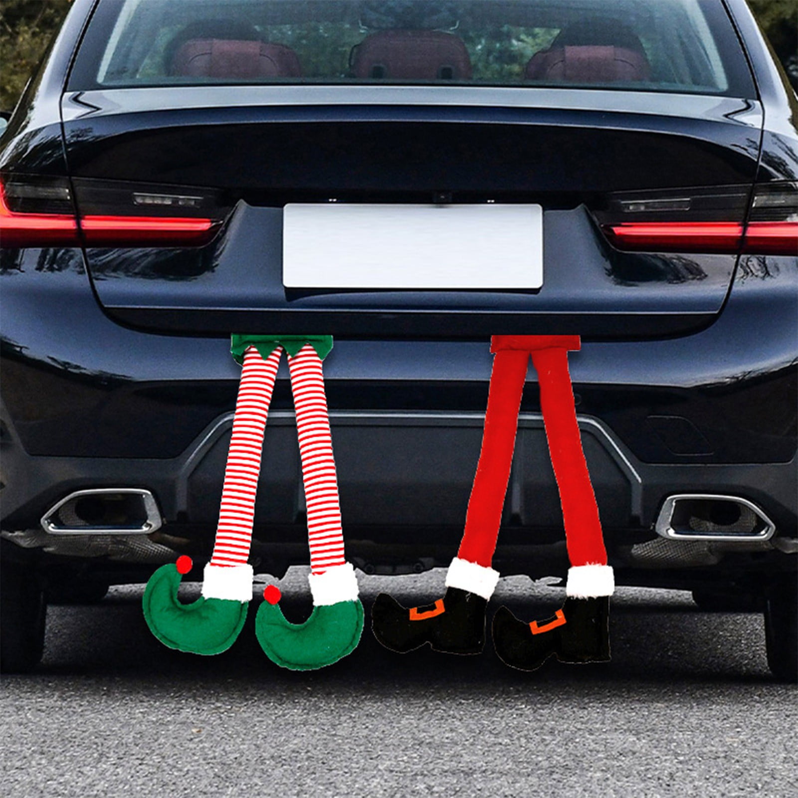 Floleo Christmas Car Auto Costume Decoration Santa Claus Elf Legs Plush ...