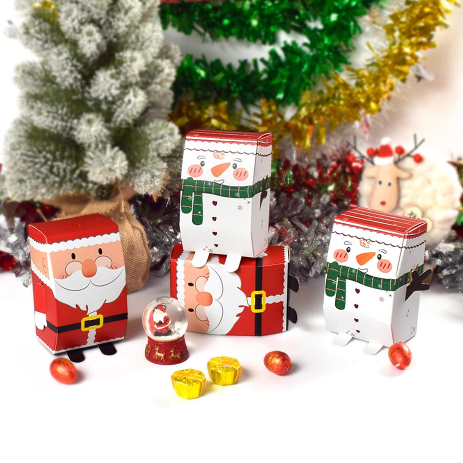 Floleo Christmas Cookie Gift Boxes 3D Christmas Santa Snowman Party ...