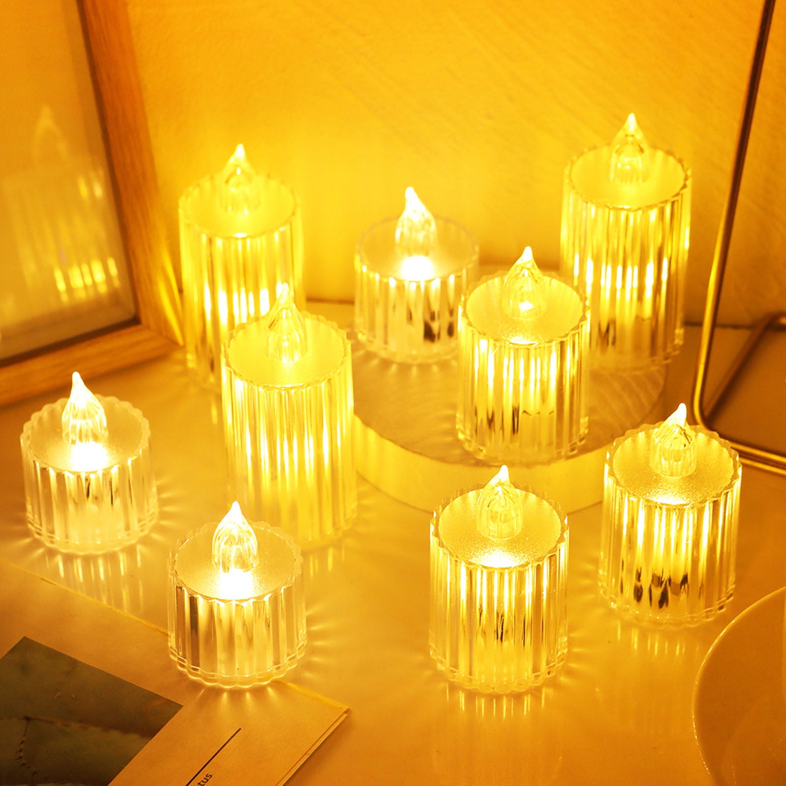 Floleo Christmas LED Candles, Tea Lights Candles Battery Operated ...